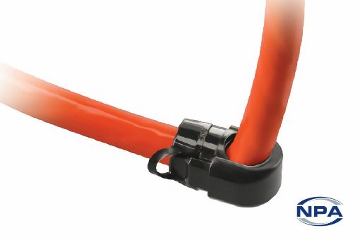 Strain Relief Bushing Right-Angled - For Round Cables Black | NPA