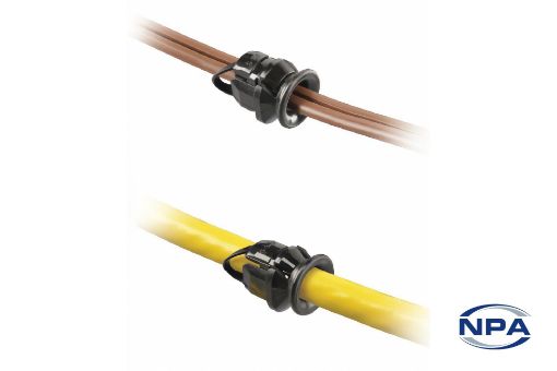 Strain Relief Bushing Straight-Thru - For Flat Cables Black | NPA