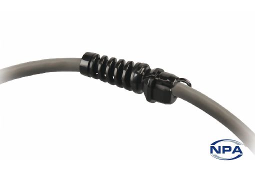 Strain Relief Bushing Pigtail - For Round Cables Black | NPA