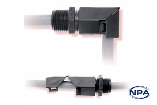 Cable Gland Right-Angled Liquid Tight Black | NPA